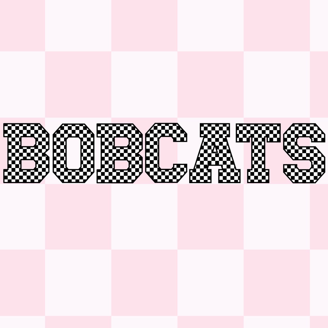 Checkered Letters Team Mascot Png Bobcats Sublimation Design Download ...