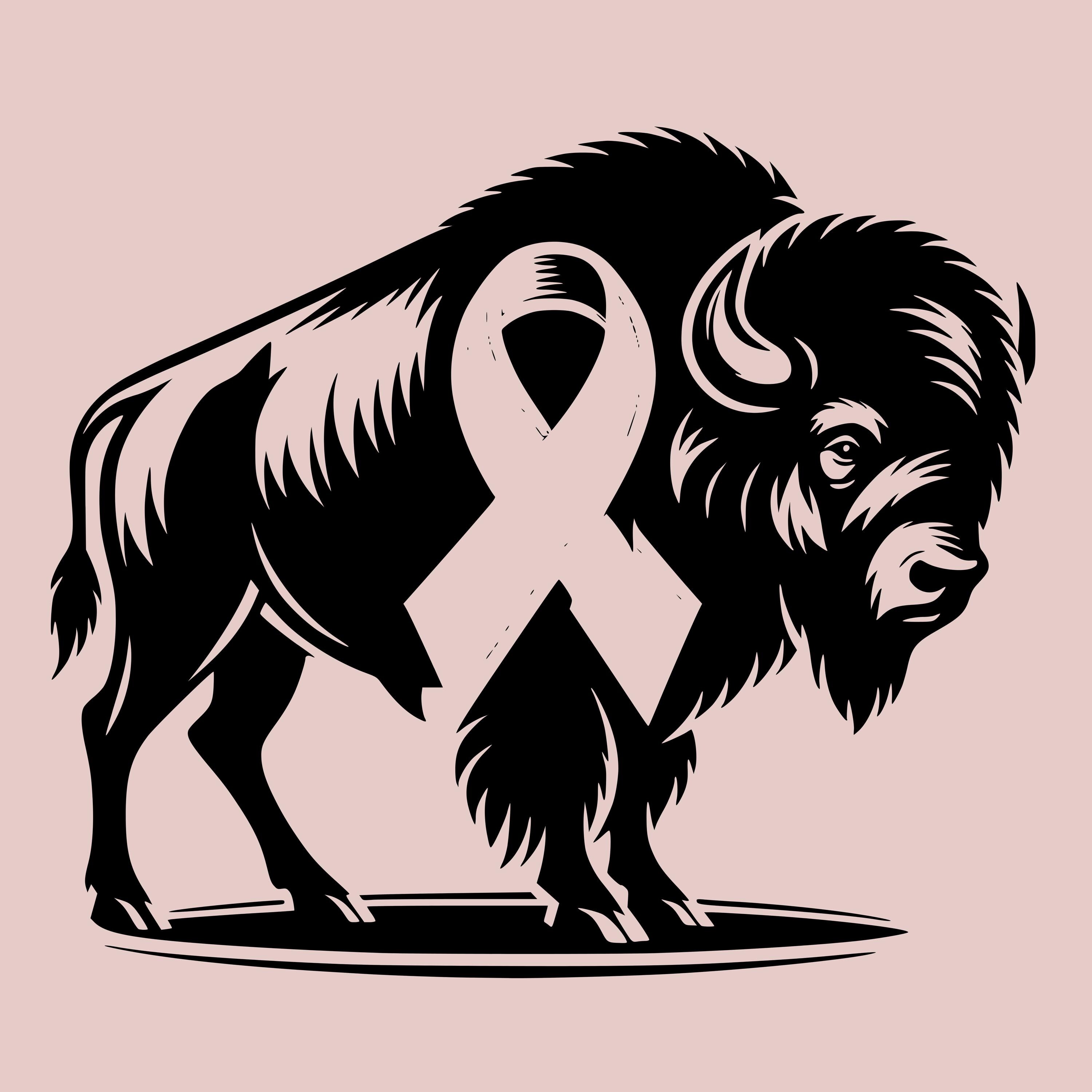 Breast Cancer Team Mascot Svg Bison Sublimation Pink Out Breast Cancer ...