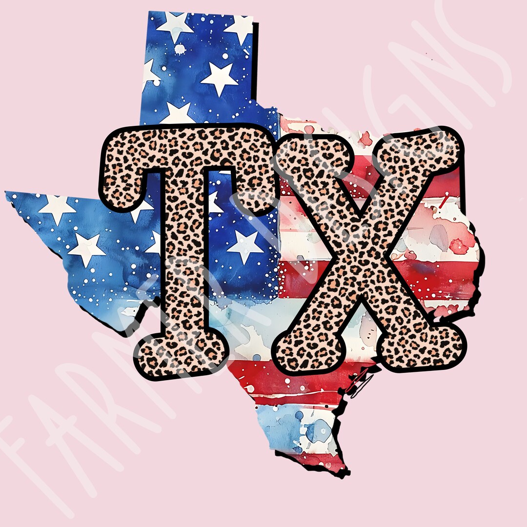 Cheetah Texas Sublimation Texas Map American Flag SVG Files Texas State ...