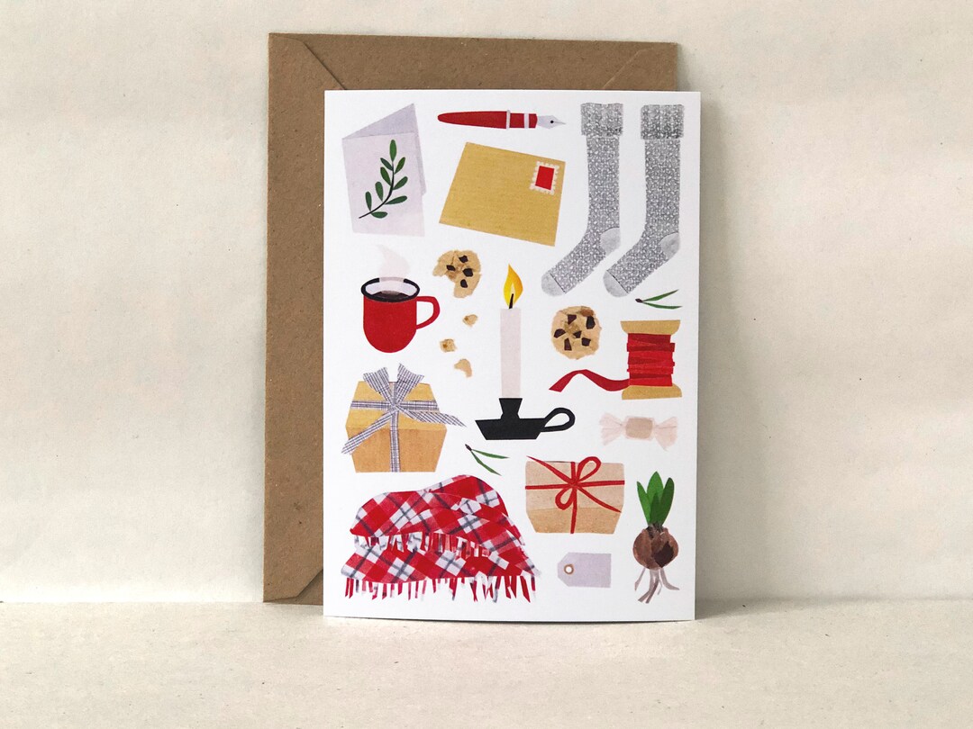 Cozy Advent Postcard - Christmas Card, Card for Coffee Lover, Warm ...