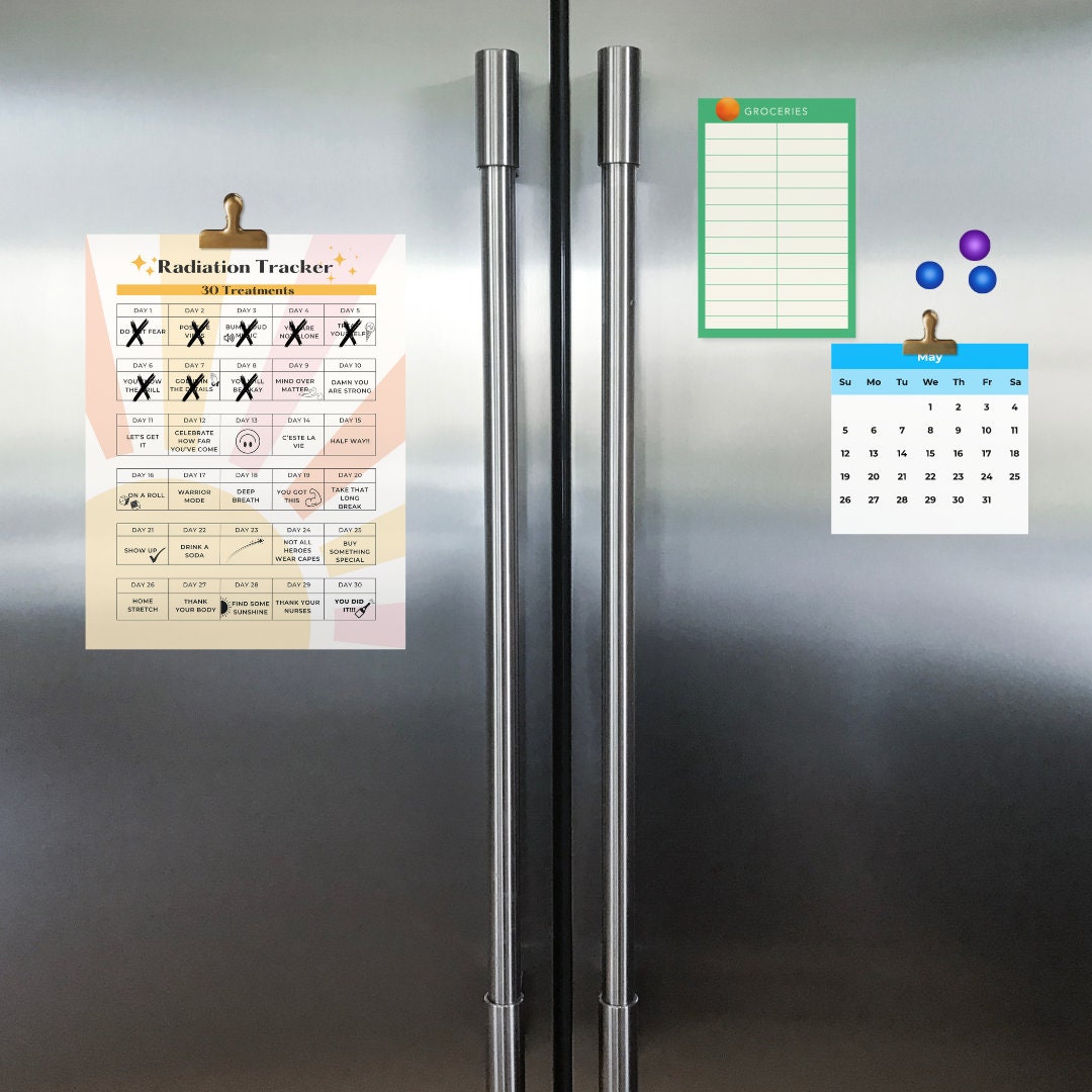 Radiation Treatment Tracker, 30 Session Countdown Calendar (printable ...