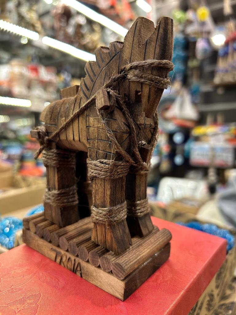Wooden Vintage Troia Horse, Troy Horse Figurine, Trojan Horse, Ancient ...