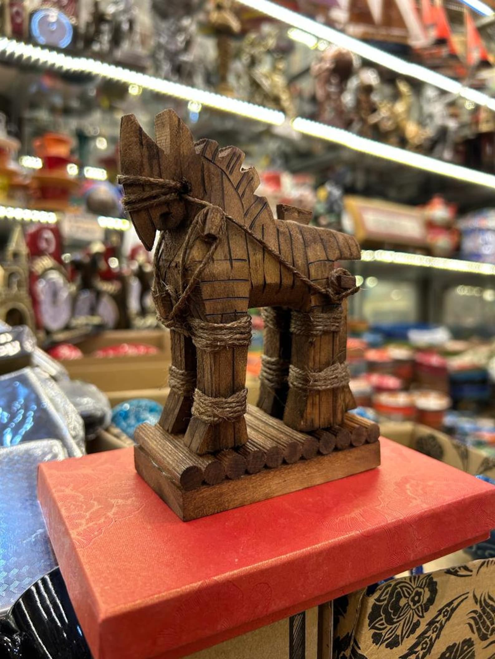 Wooden Vintage Troia Horse, Troy Horse Figurine, Trojan Horse, Ancient ...