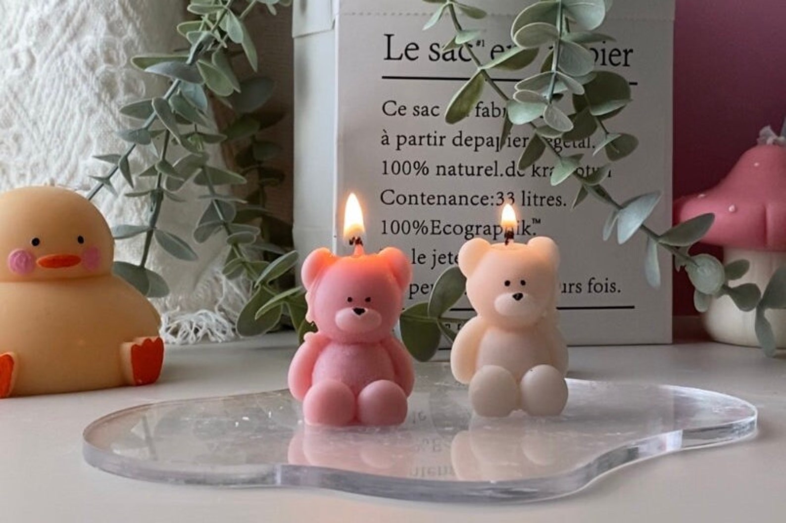 Mini Bear Candle Teddy Bear Candle Baby Shower Small - Etsy