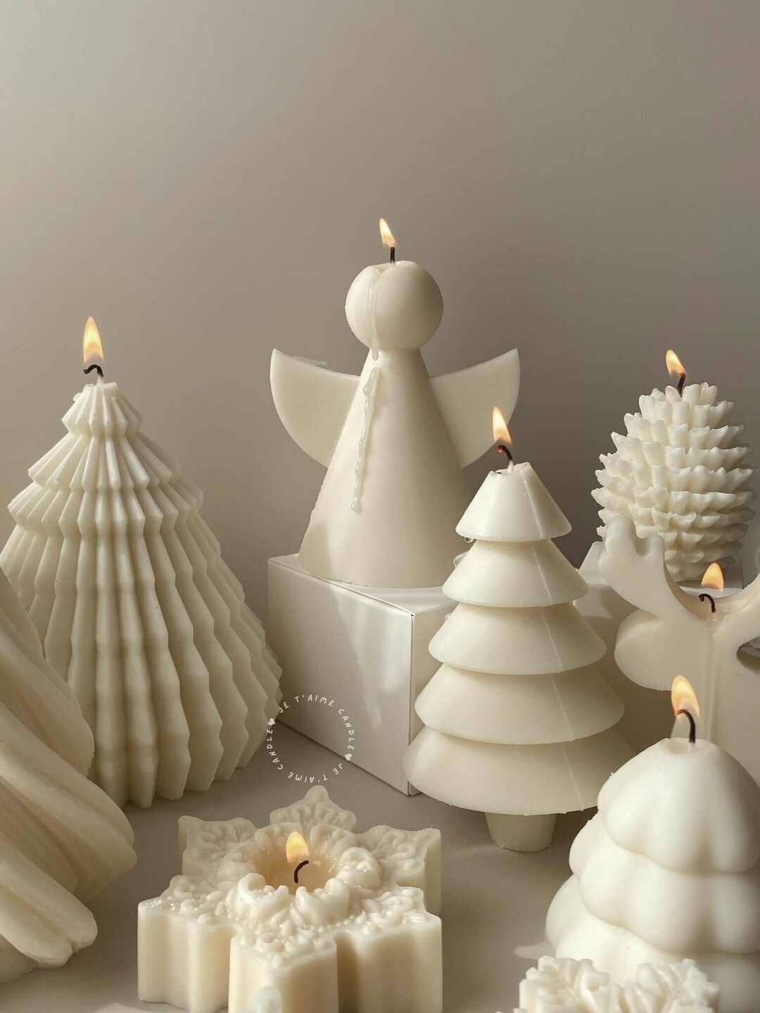 White Christmas Tree Candle, Merry Christmas Candle, Special Christmas ...