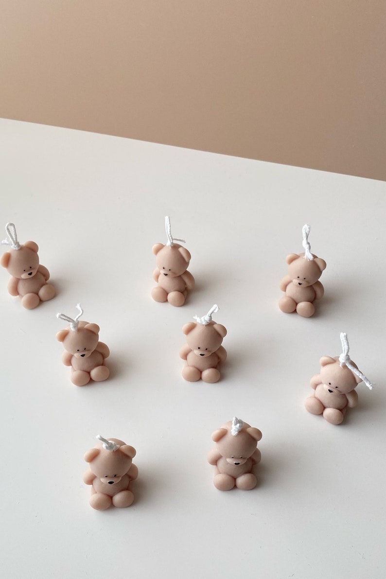 Mini Bear Candle Teddy Bear Candle Baby Shower Small - Etsy