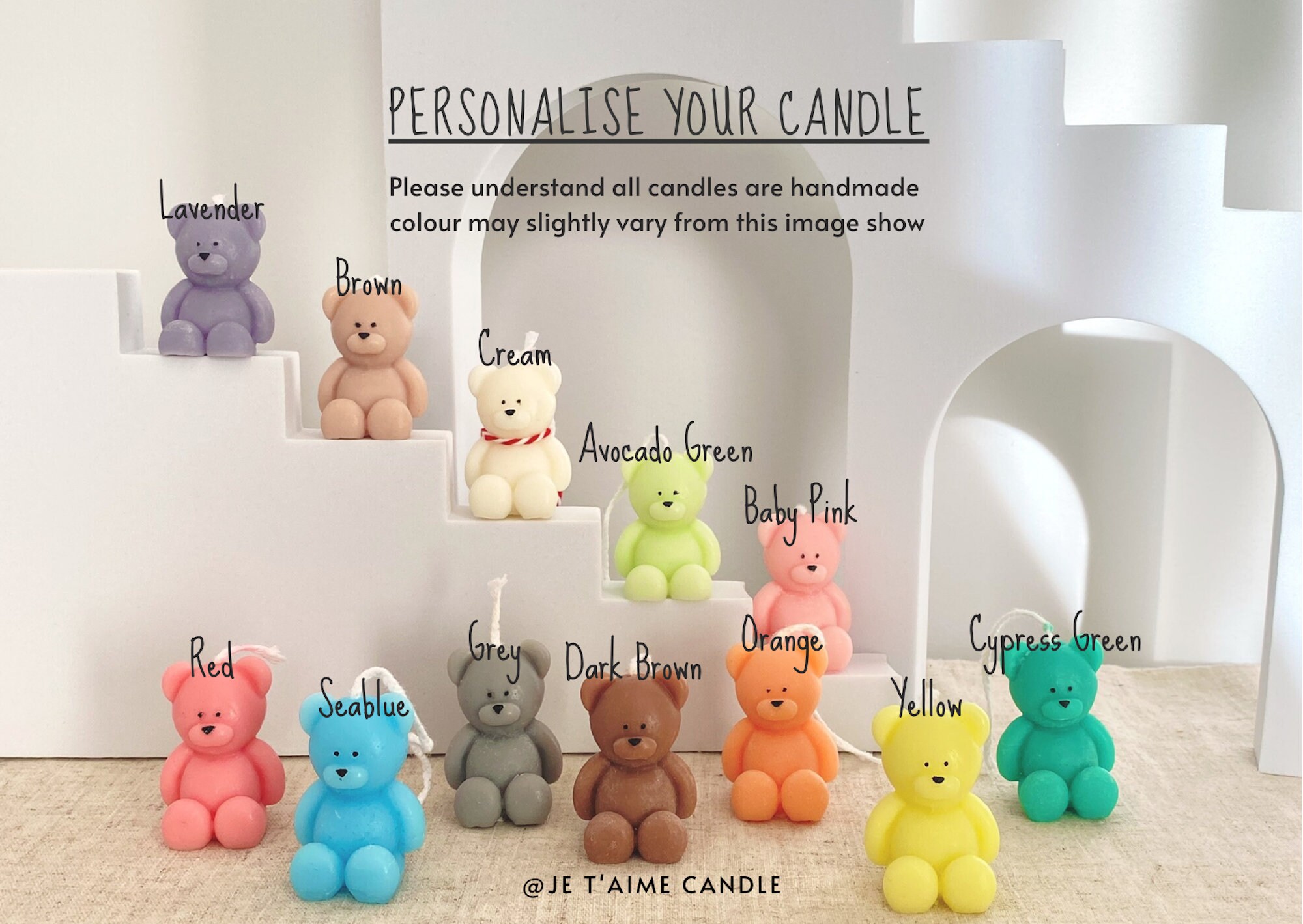 Mini Bear Candle With Ribbon Baby Shower Gifts Wedding Guest - Etsy