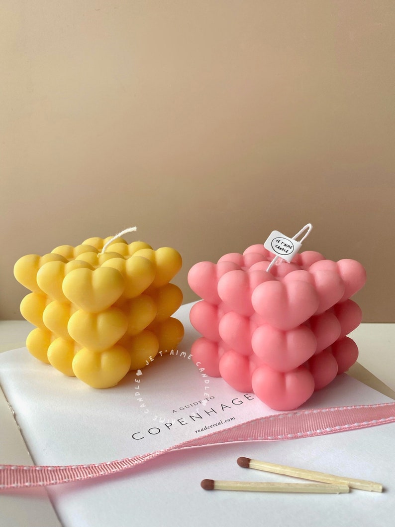 Heart Bubble Candle Heart Shaped Candle Love Candles Home Decor - Etsy