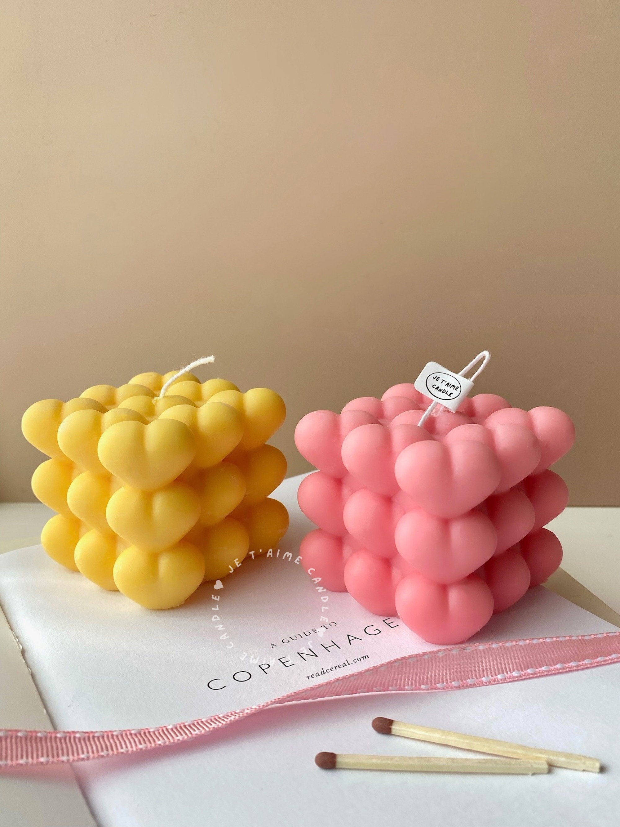 Heart Bubble Candle Heart Shaped Candle Love Candles Home Decor - Etsy