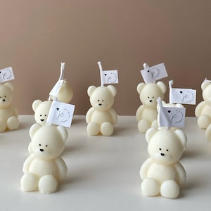 Mini Bear Candle Teddy Bear Candle Baby Shower Small - Etsy