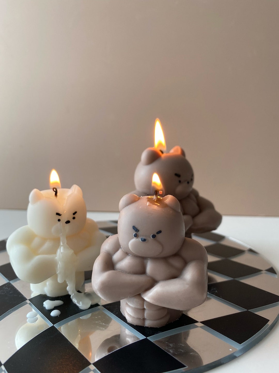 Mini Buff Bear Candle, Wedding Favors for Guests in Bulk, Personalised ...