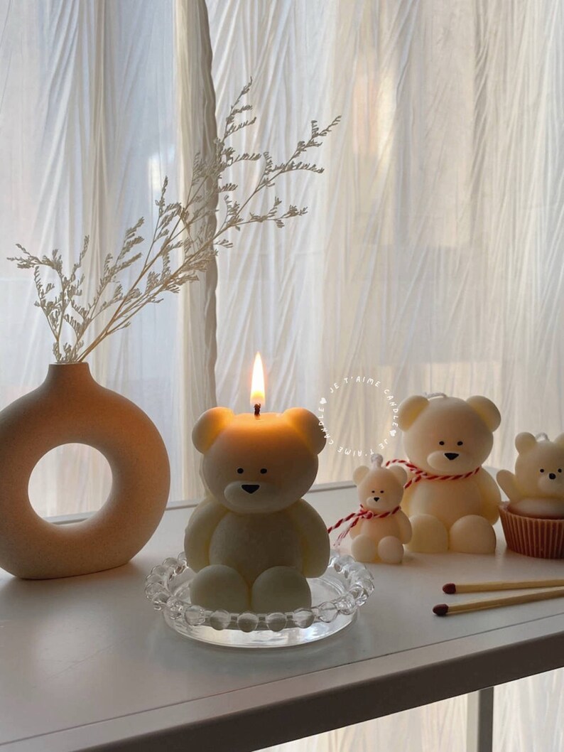 Large Teddy Bear Soy Candle Teddy Bear Candle Birthday Gifts Baby ...