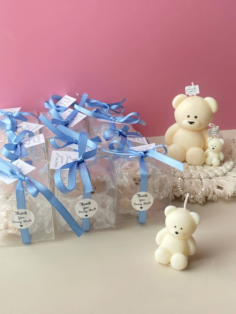 Mini Bear Candle Teddy Bear Candle Baby shower Small - Etsy España