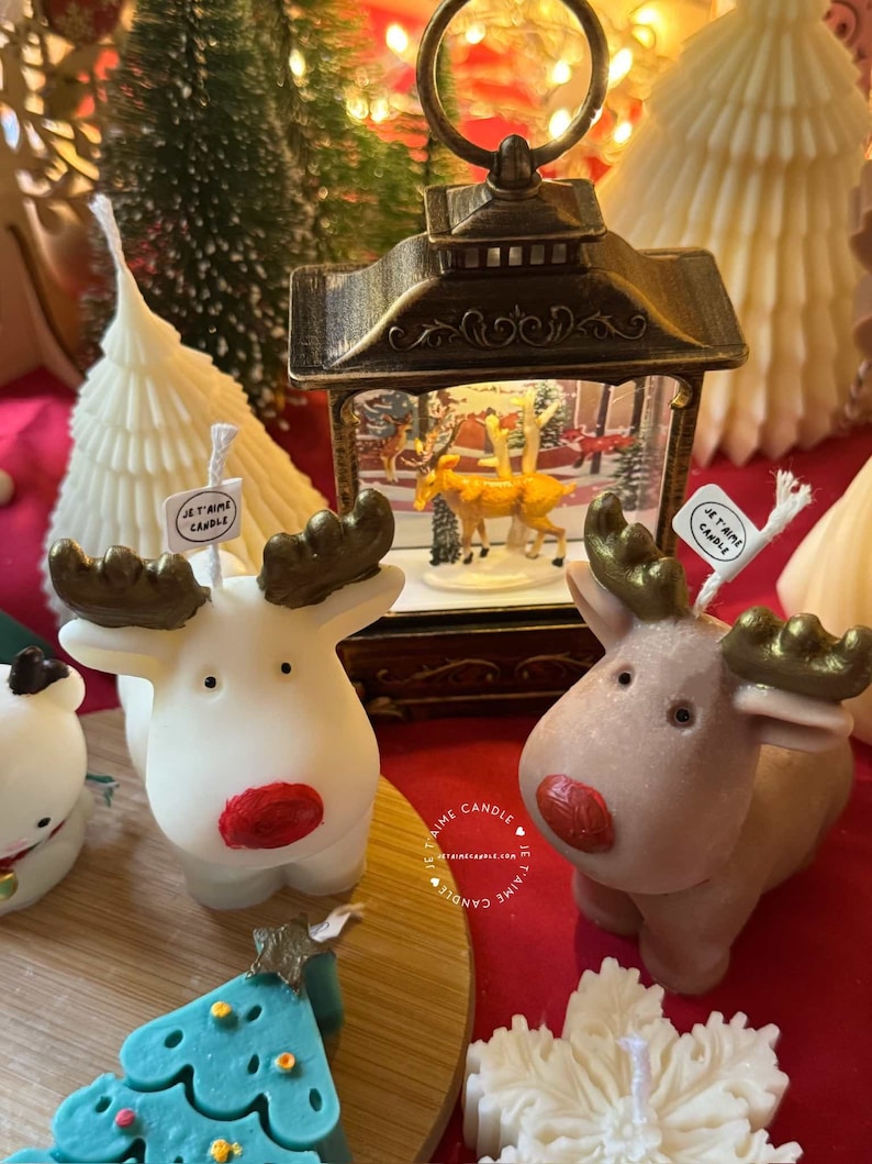 Cute Reindeer Candle Christmas Gift Perfect Holiday Candle Rudolph Deer ...