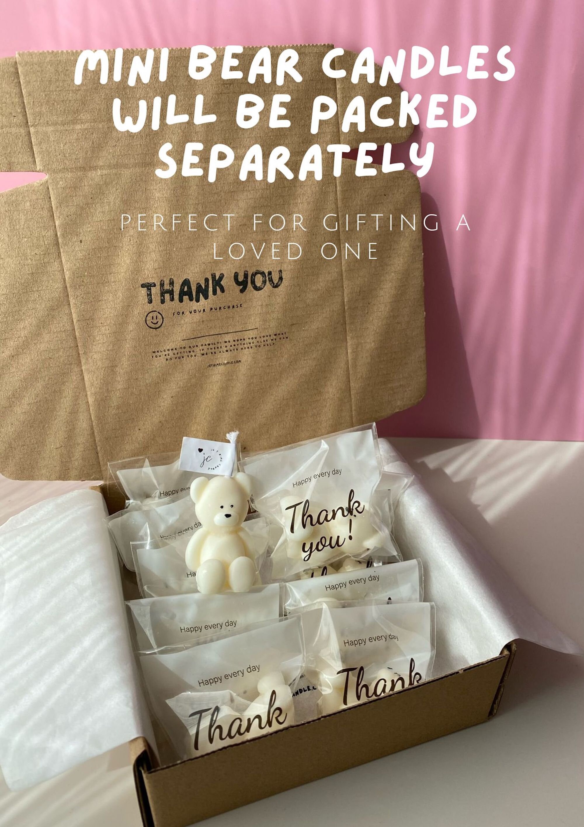 Mini Bear Candle Teddy Bear Candle Baby shower Small - Etsy España
