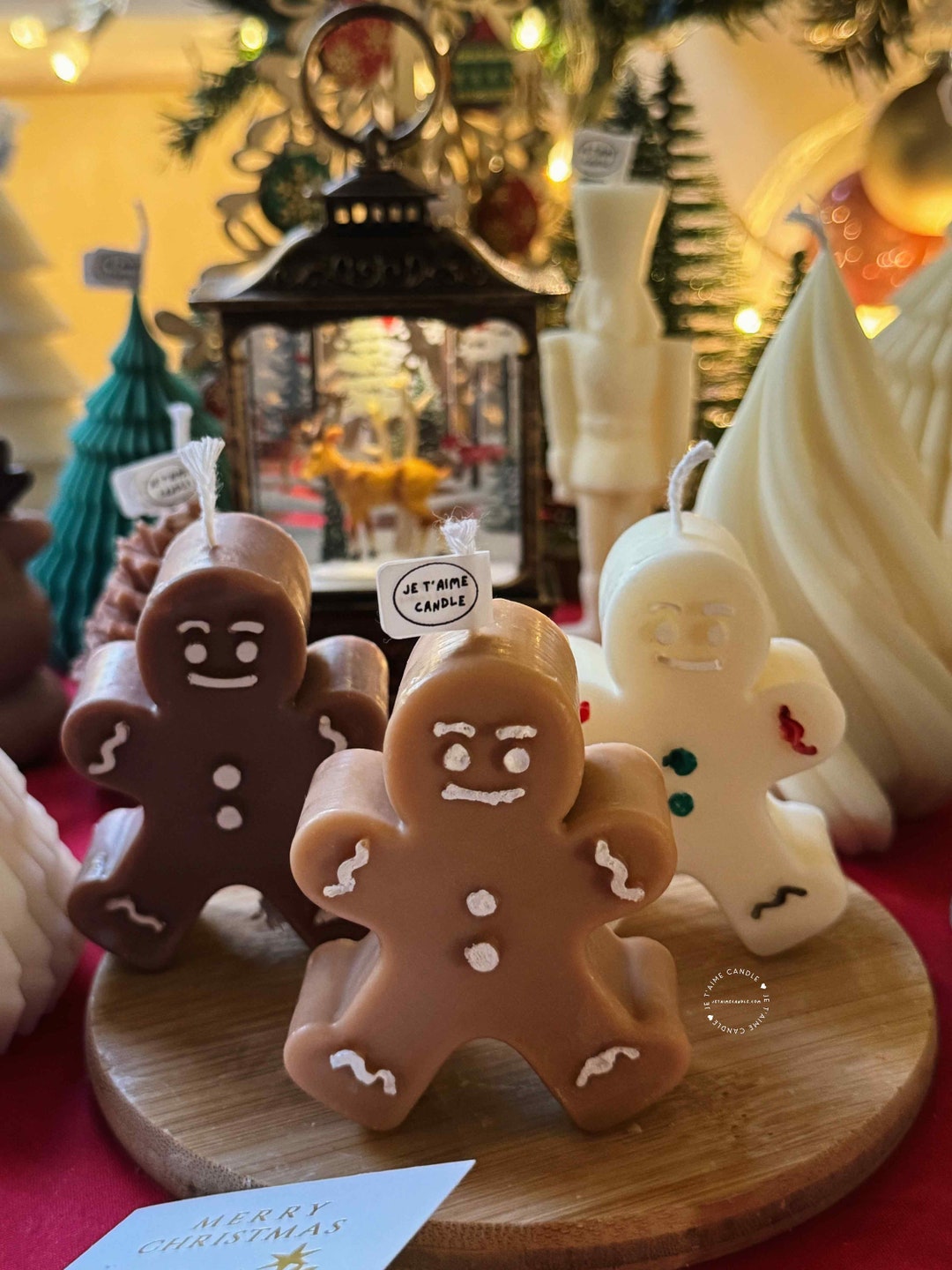 Gingerbread Man Candle, Christmas Candle, Festive Seasonal Gift ...