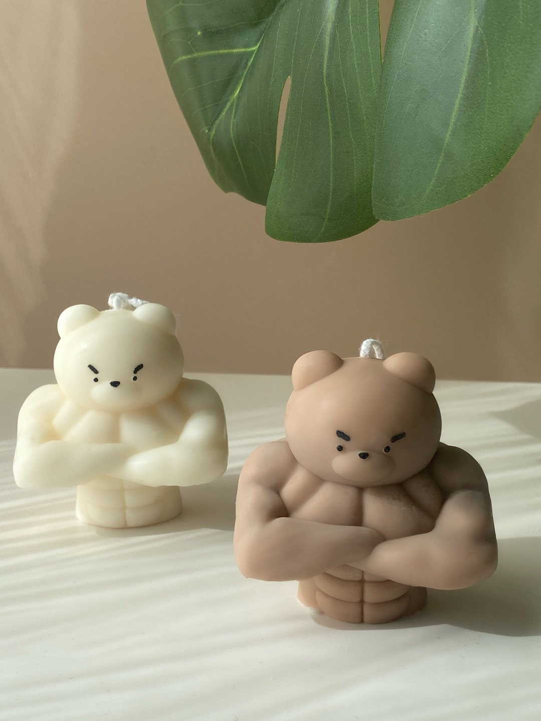 Buff Bear Candle | Cute Muscle Bear | Animal Candle | Teddy Bear Gift ...