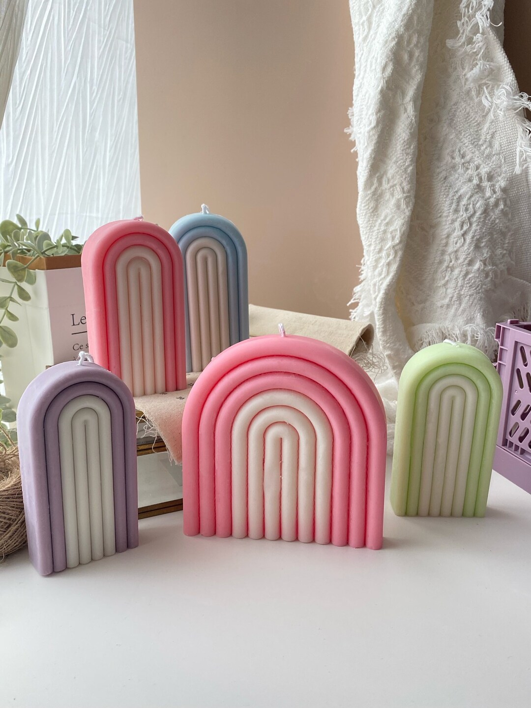 Large Arch Candle Rainbow Arch Candle Arch Candle - Etsy