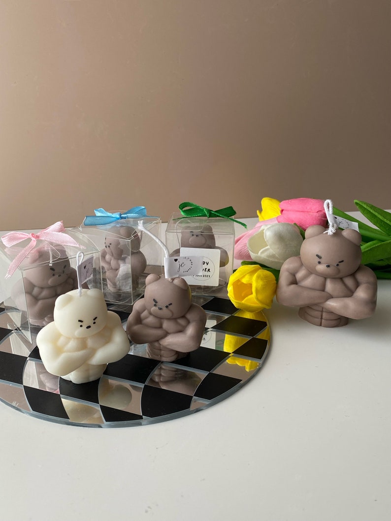 Mini Buff Bear Candle Wedding Favors for Guests in Bulk - Etsy