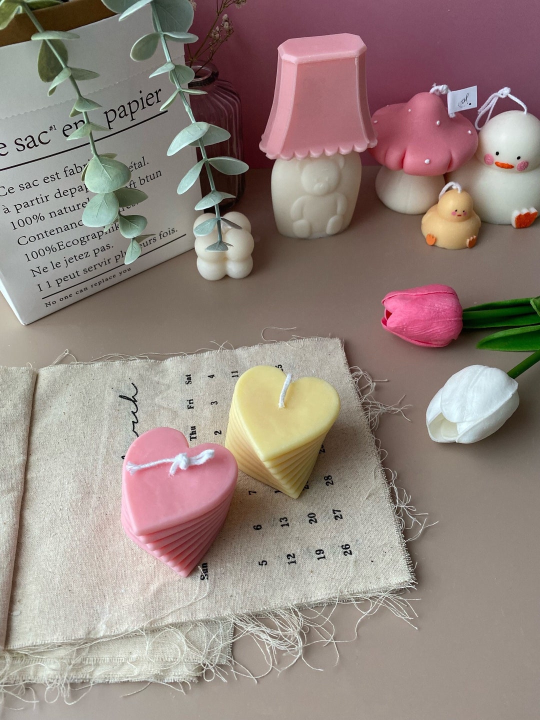 Love Heart Candles Stacking Heart Candle Heart Shaped Candle Scented ...