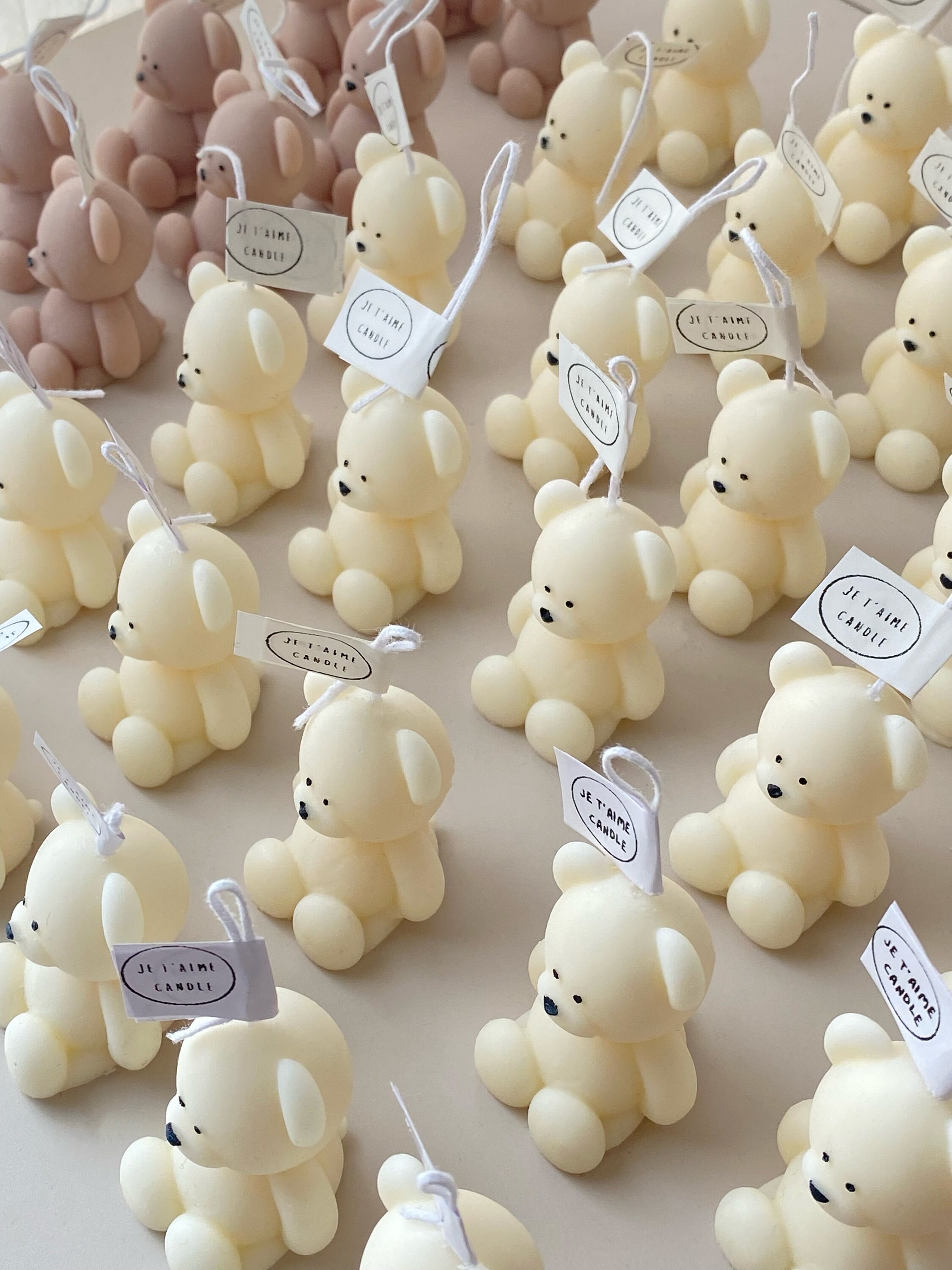 Mini Bear Candle Teddy Bear Candle Baby shower Small - Etsy España