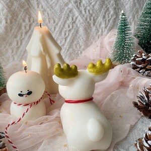 Cute Reindeer Candle Christmas Gift Perfect Holiday Candle Rudolph Deer ...