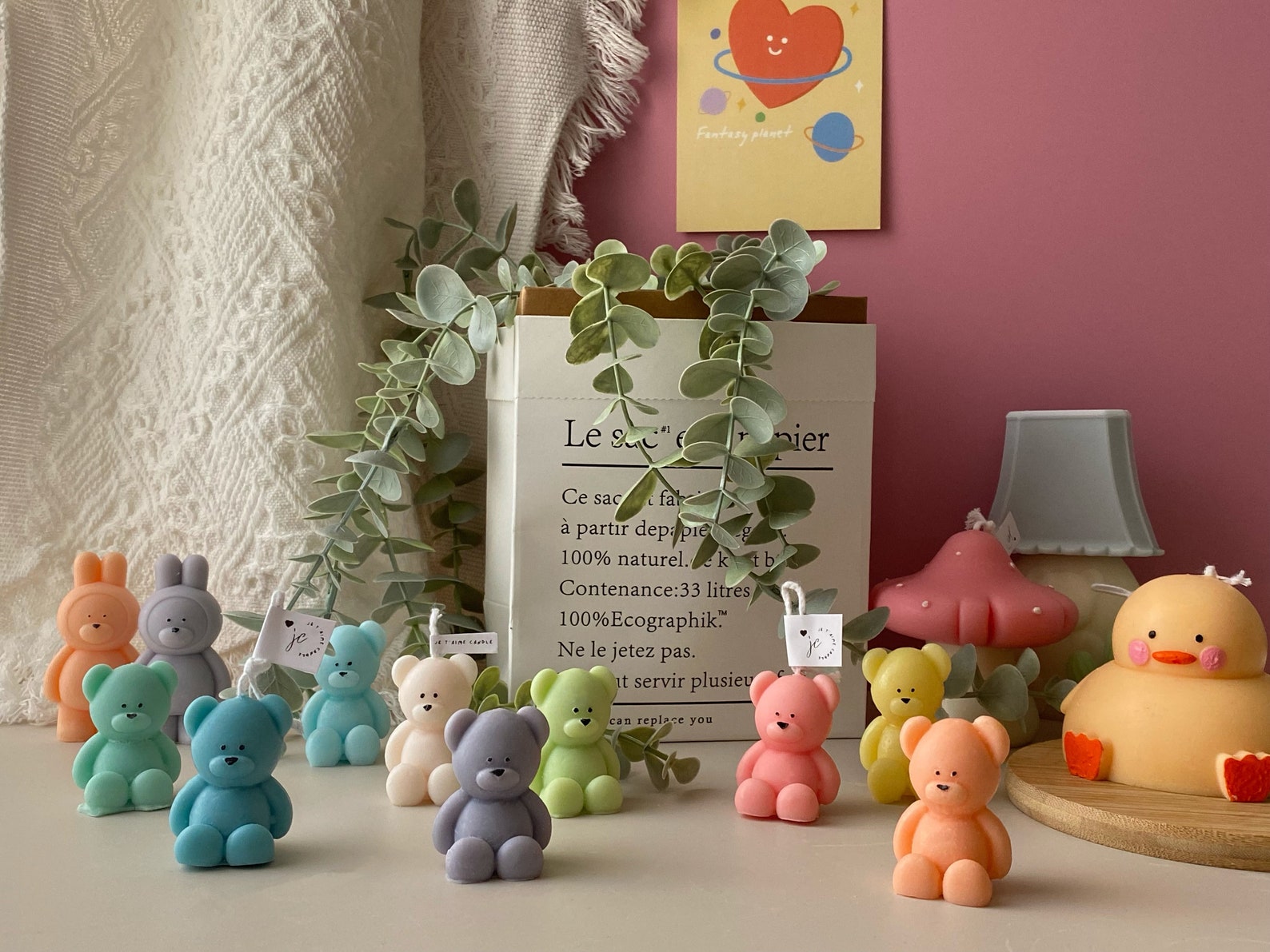 Mini Bear Candle Teddy Bear Candle Baby Shower Small - Etsy