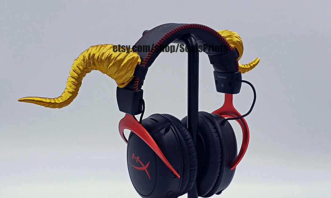 Curved Ram Horns Attachment for Headset, Gaming and Streaming Headset ...