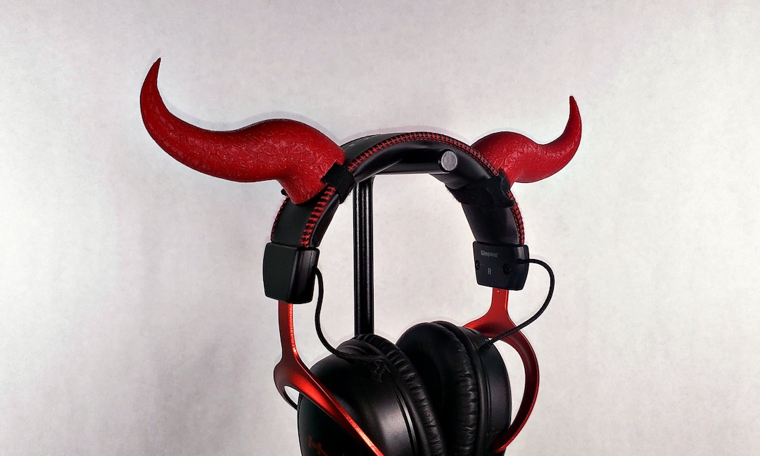 Curved Demon Horns Attachment for Headset, Gaming and Streaming Headset ...