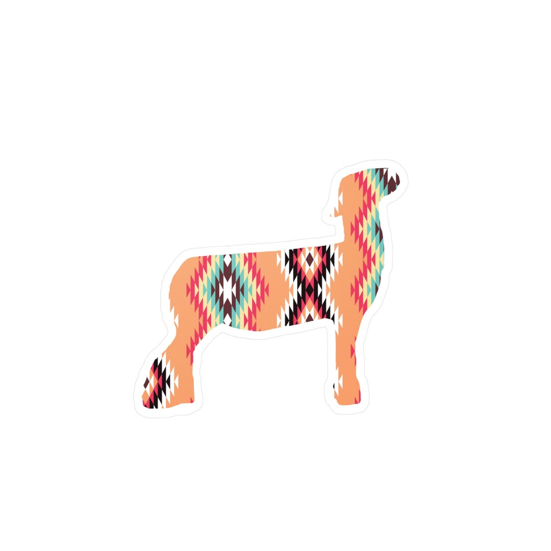 Western Pattern Show Lamb Sticker Kiss-cut Vinyl Decal Sheep Ewe Ram ...