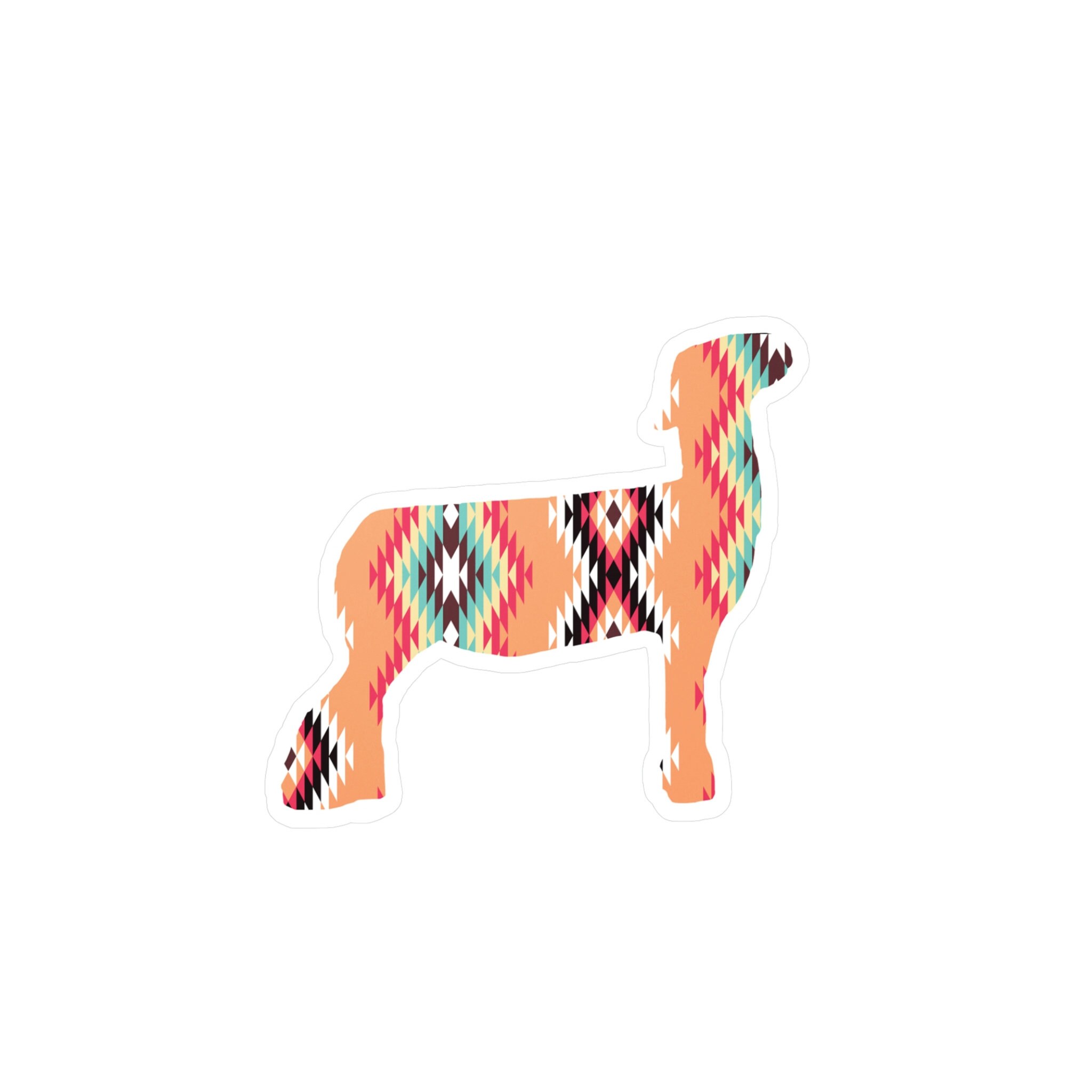 Western Pattern Show Lamb Sticker Kiss-cut Vinyl Decal Sheep Ewe Ram ...