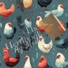 Chickens Digital Paper Farm Backgrounds for Digital Prints Seamless ...