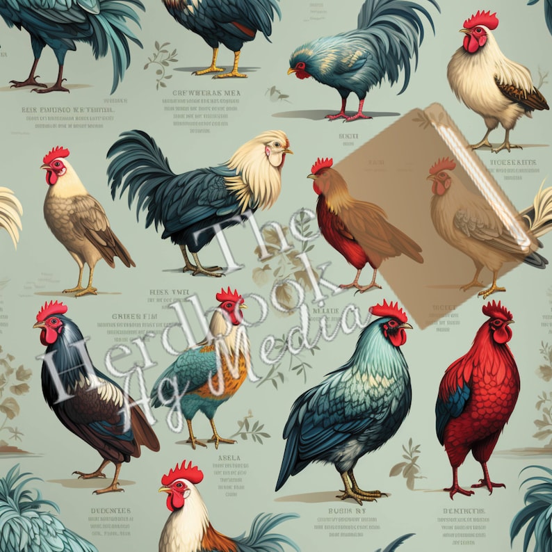 Chickens Digital Paper – Farm Backgrounds for Digital Prints - Seamless ...