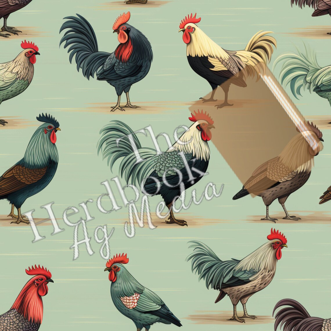 Chickens Digital Paper – Farm Backgrounds for Digital Prints - Seamless ...
