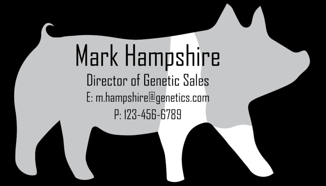 Custom Shaped Pig Unique Business Card Farm Boar Gilt Barrow Sow Hog ...