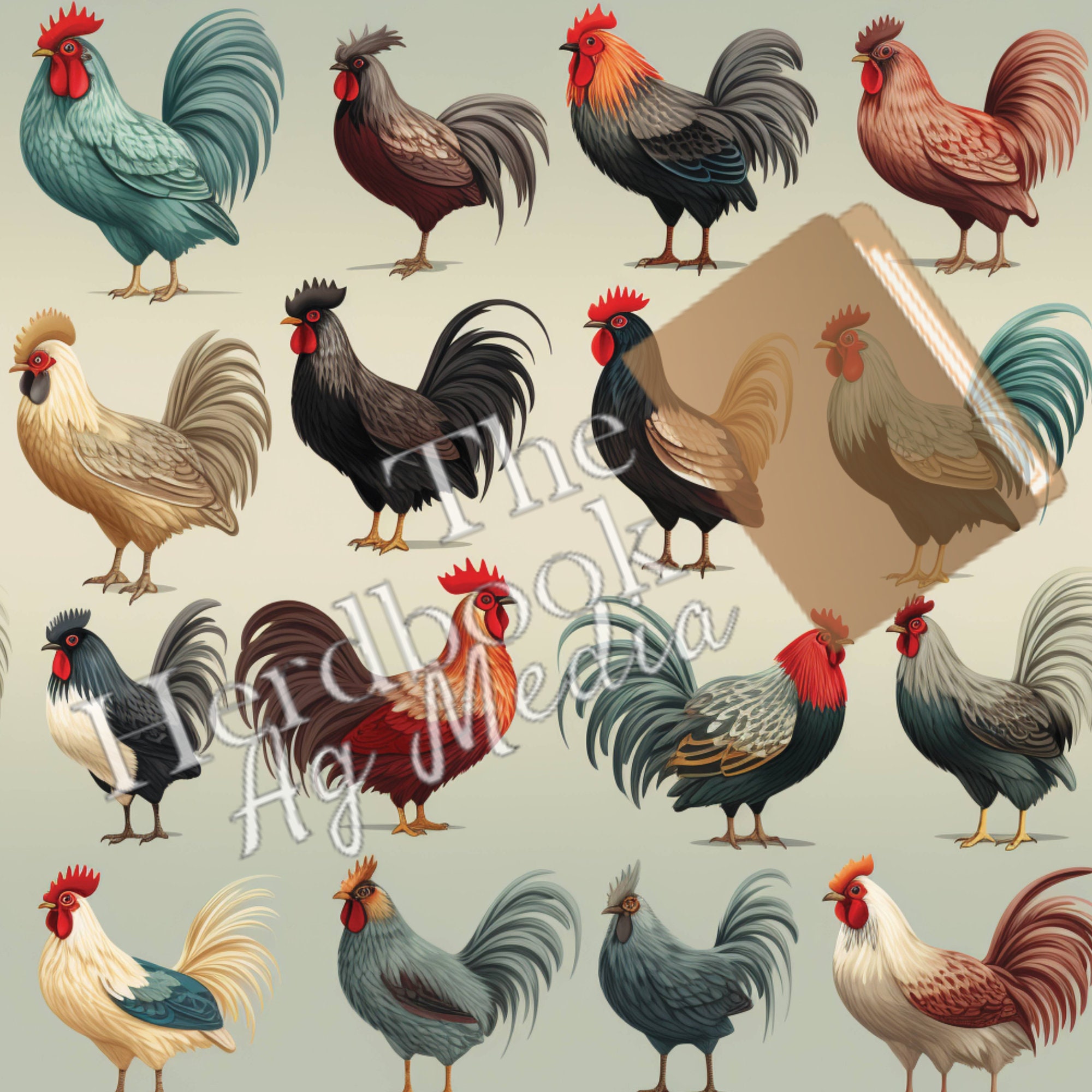 Chickens Digital Paper – Farm Backgrounds for Digital Prints - Seamless ...