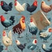 Chickens Digital Paper Farm Backgrounds for Digital Prints Seamless ...
