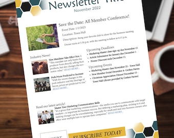 DIY Customizable Print Newsletter Template Small Business Word Document ...