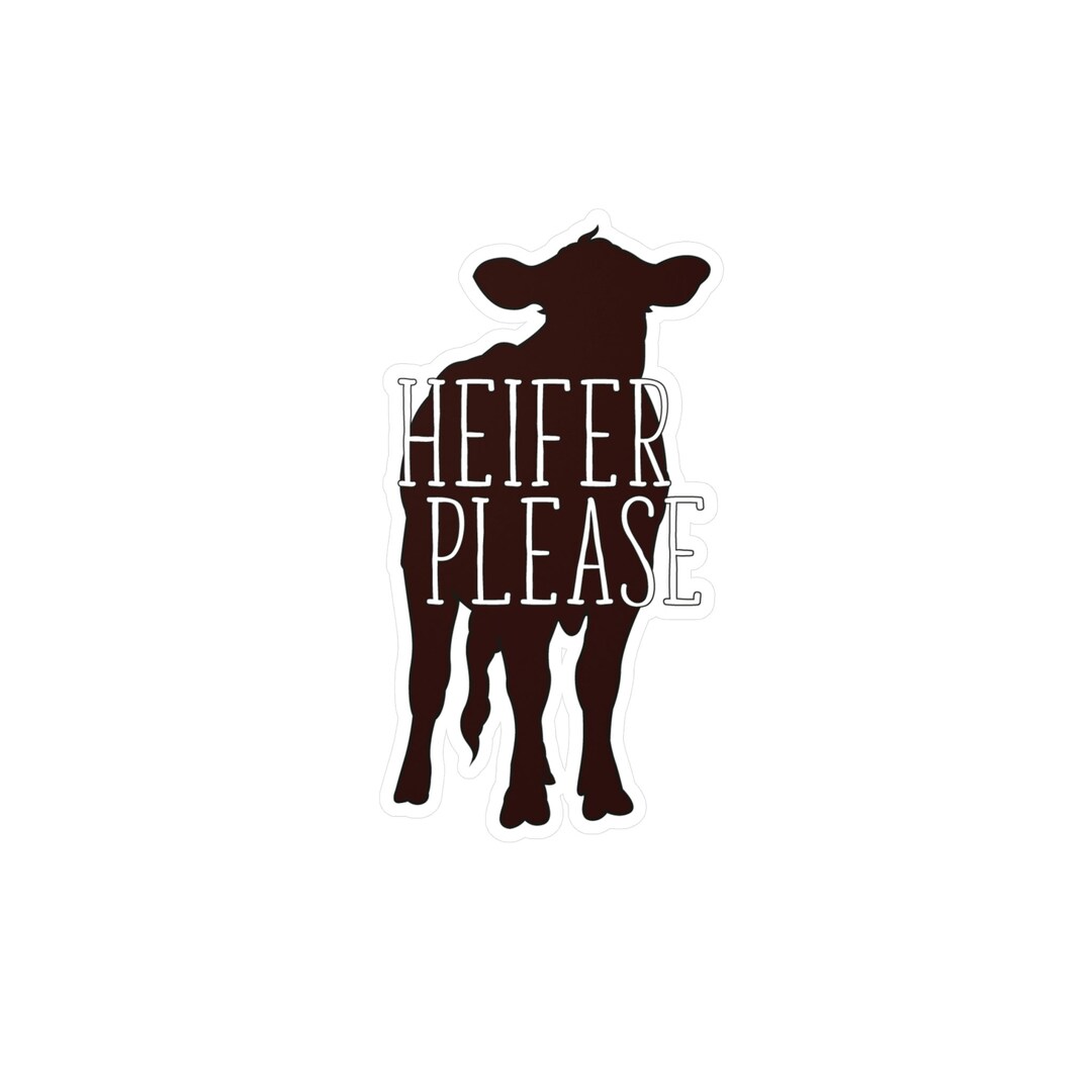 Cute Heifer Sticker : Beef or Dairy Cow Vinyl Kiss-cut Stock Show Decal ...