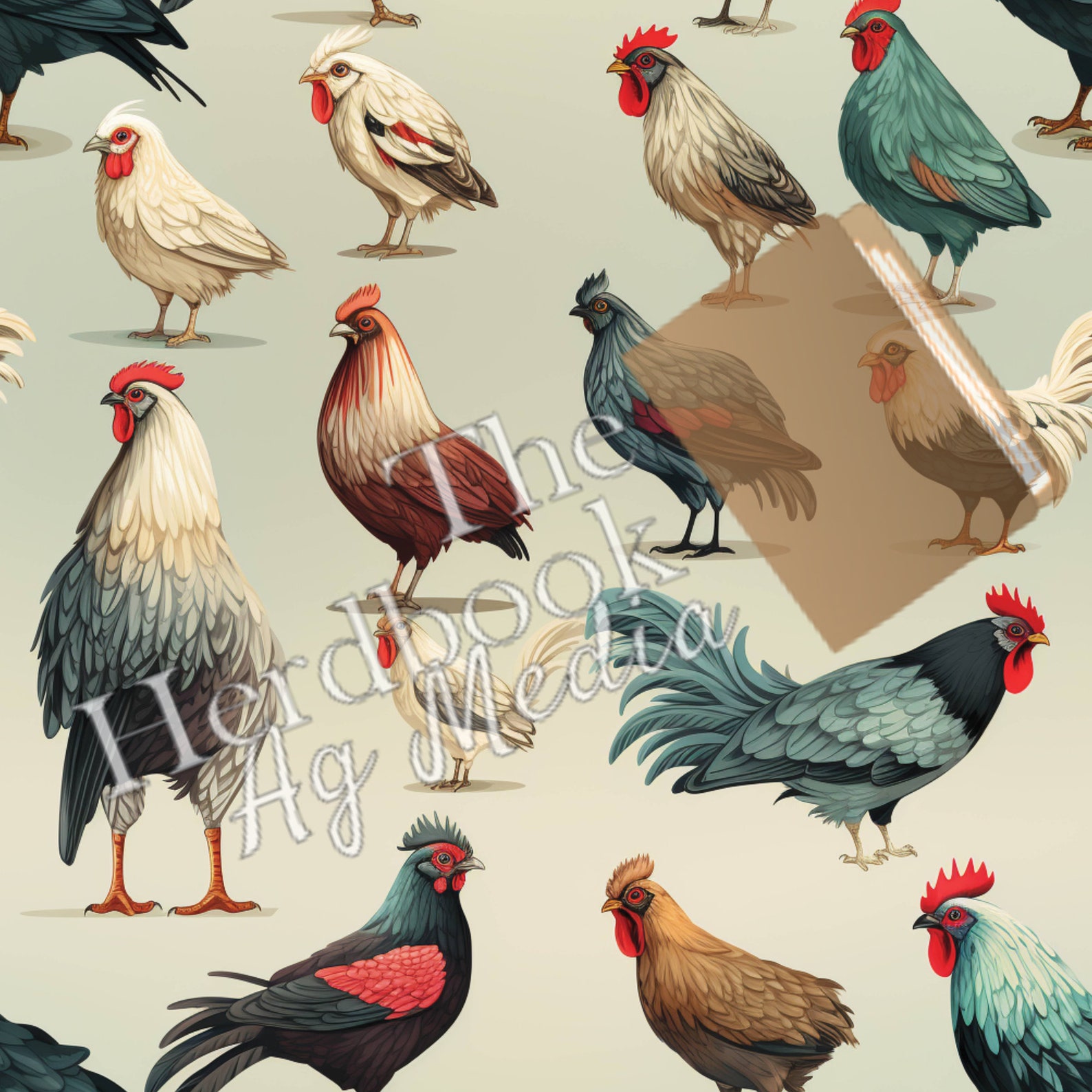 Chickens Digital Paper – Farm Backgrounds for Digital Prints - Seamless ...
