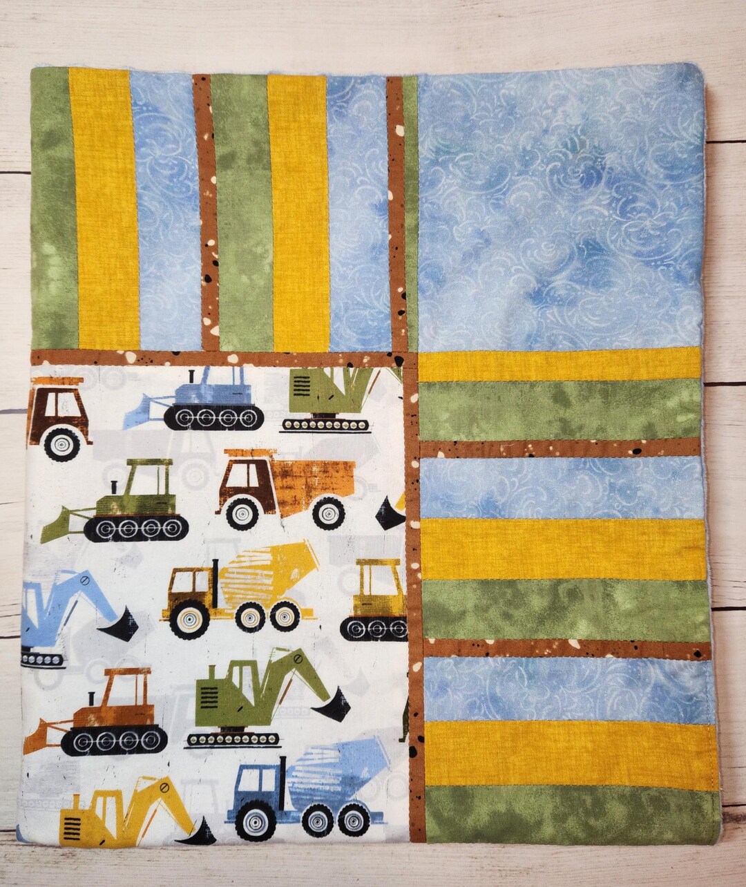 Handmade Baby Quilt, Heavy Equipment Snuggle Blanket - Etsy