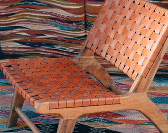 Leather Braided Chair - Etsy