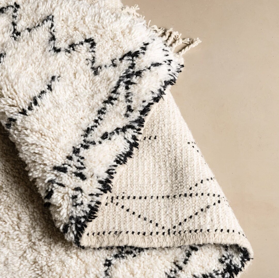 RUG, Moroccan Dots Rug, Custom Polka Dot Rug, Black and White Spotted ...