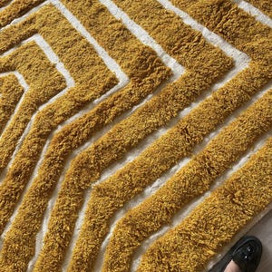 70% OFF** Rugs for Bedroom, Handwoven Mustard Yellow Moroccan Rug ...