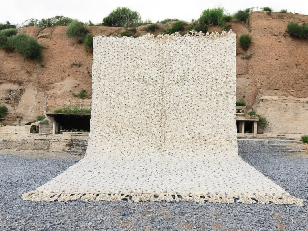 70% OFF** Moroccan Dots Rug, Custom Polka Dot Rug, Black and White ...