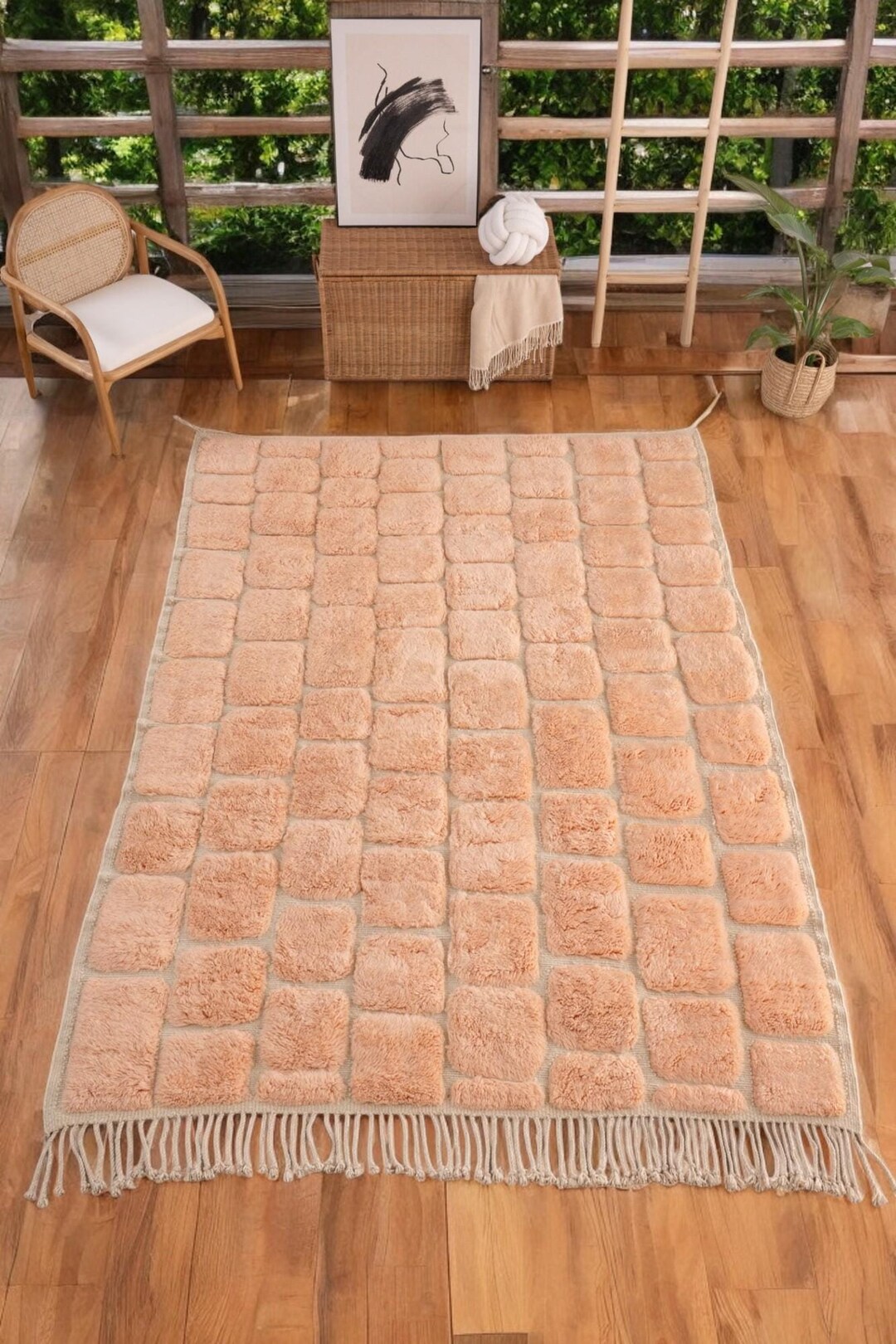 Moroccan Rug, Abstract Pink, Rug for Living Room, Rugs for Bedroom ...