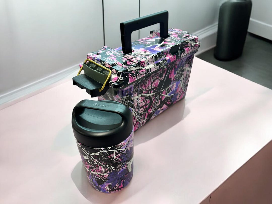Custom Purple Camo Ammo/lunch/tackle/tool Box.30 Caliber Size & 16 Oz ...