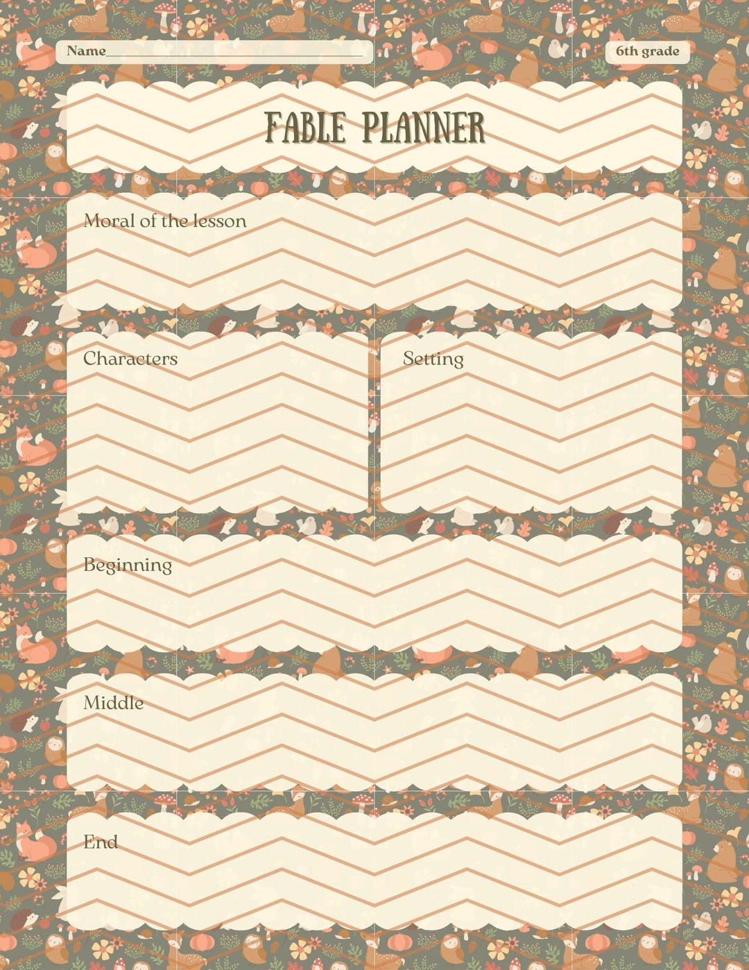 Fable Planner Worksheet - Etsy