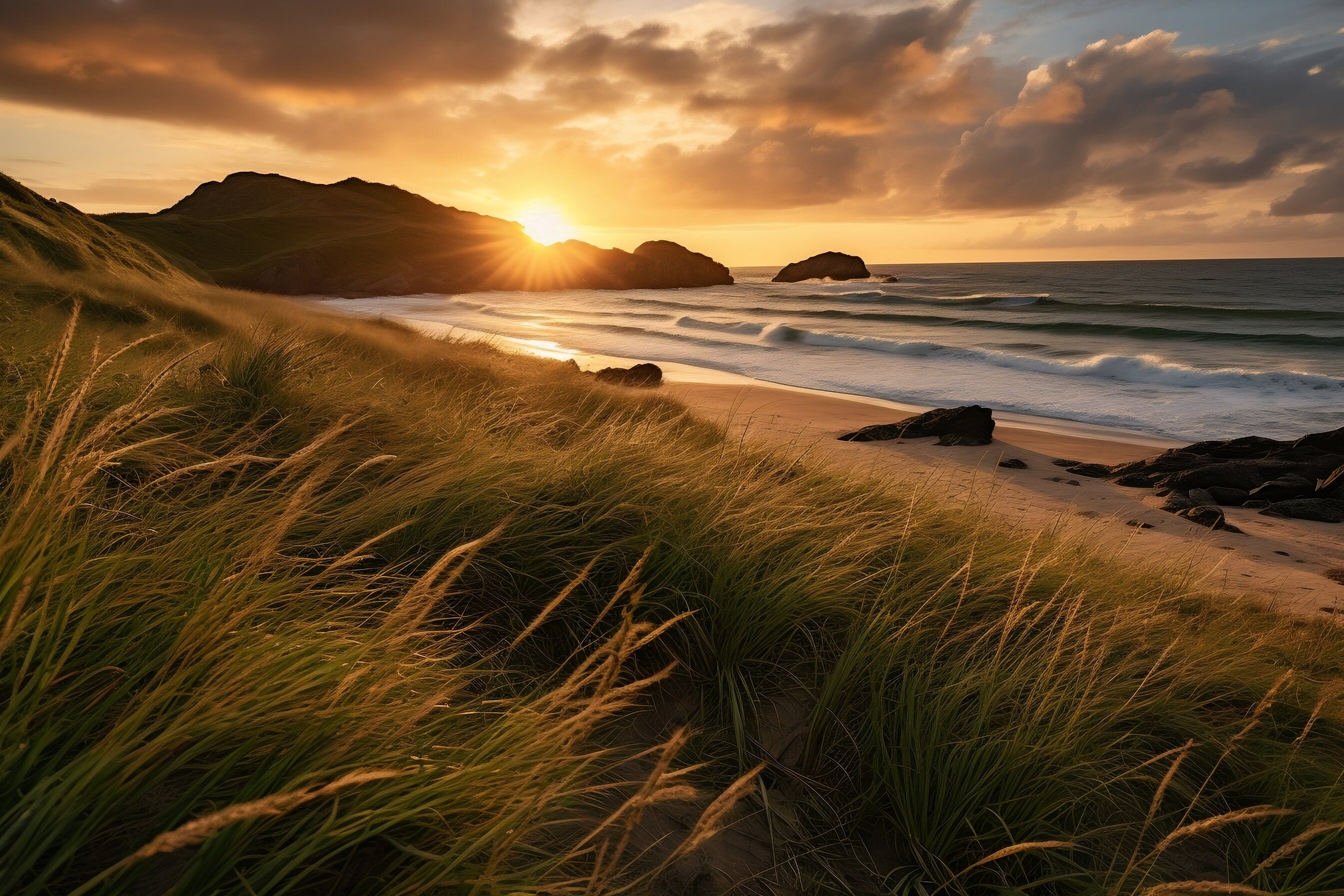 Sunset Coastal Beach Ocean Sun Setting Sunrise Gallery Canvas Art - Etsy