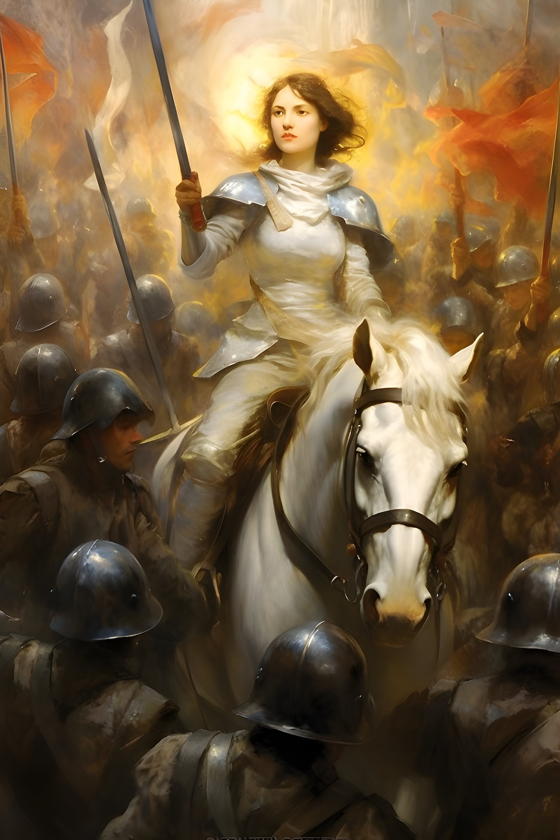 Joan of Arc Art Print, Horseback Battle Scene (digital Download) - Etsy